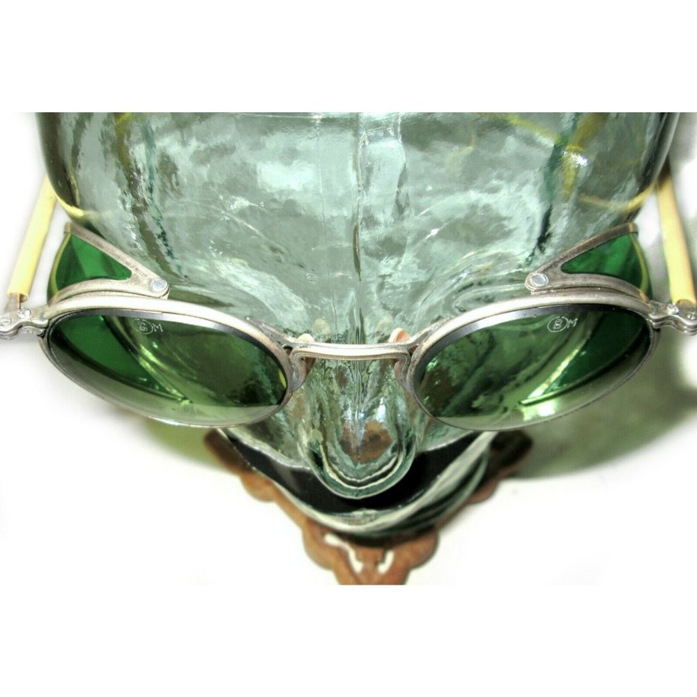 Antique American Optical Green Goggles Sunglasses Vtg… - Gem